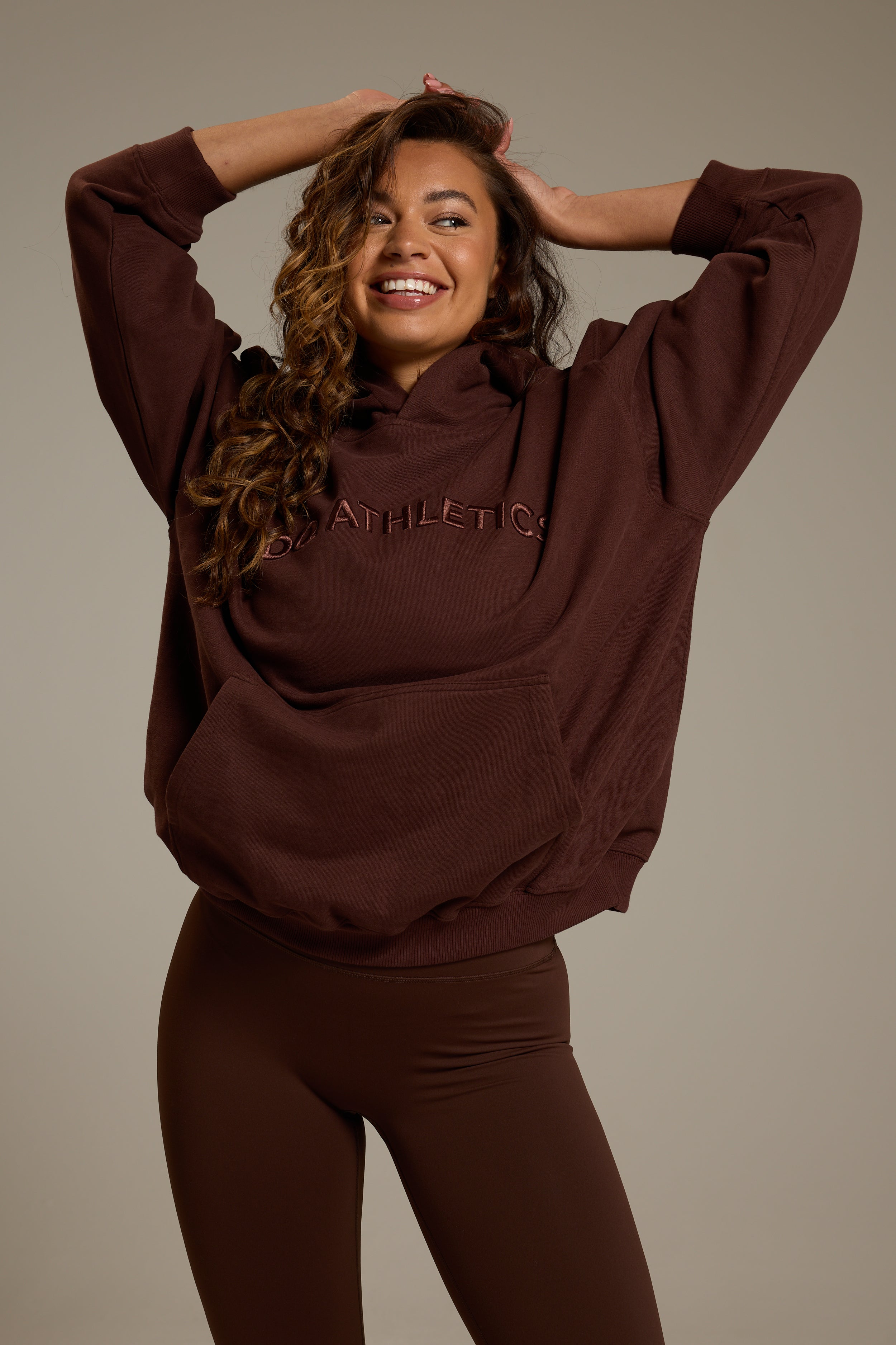 Oversized Athletic Hoodie - Espresso – QDQ Club