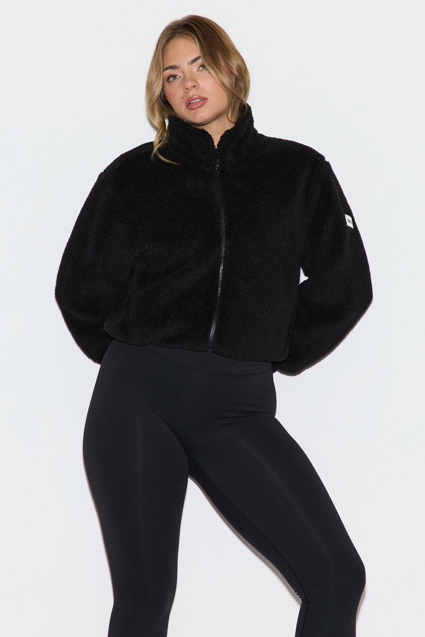 Full Zip Teddy Jacket - Jet Black – QDQ Club